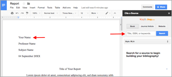 Powerful Pairing: EasyBib Add-on + Google Docs MLA Templates - EasyBib Blog